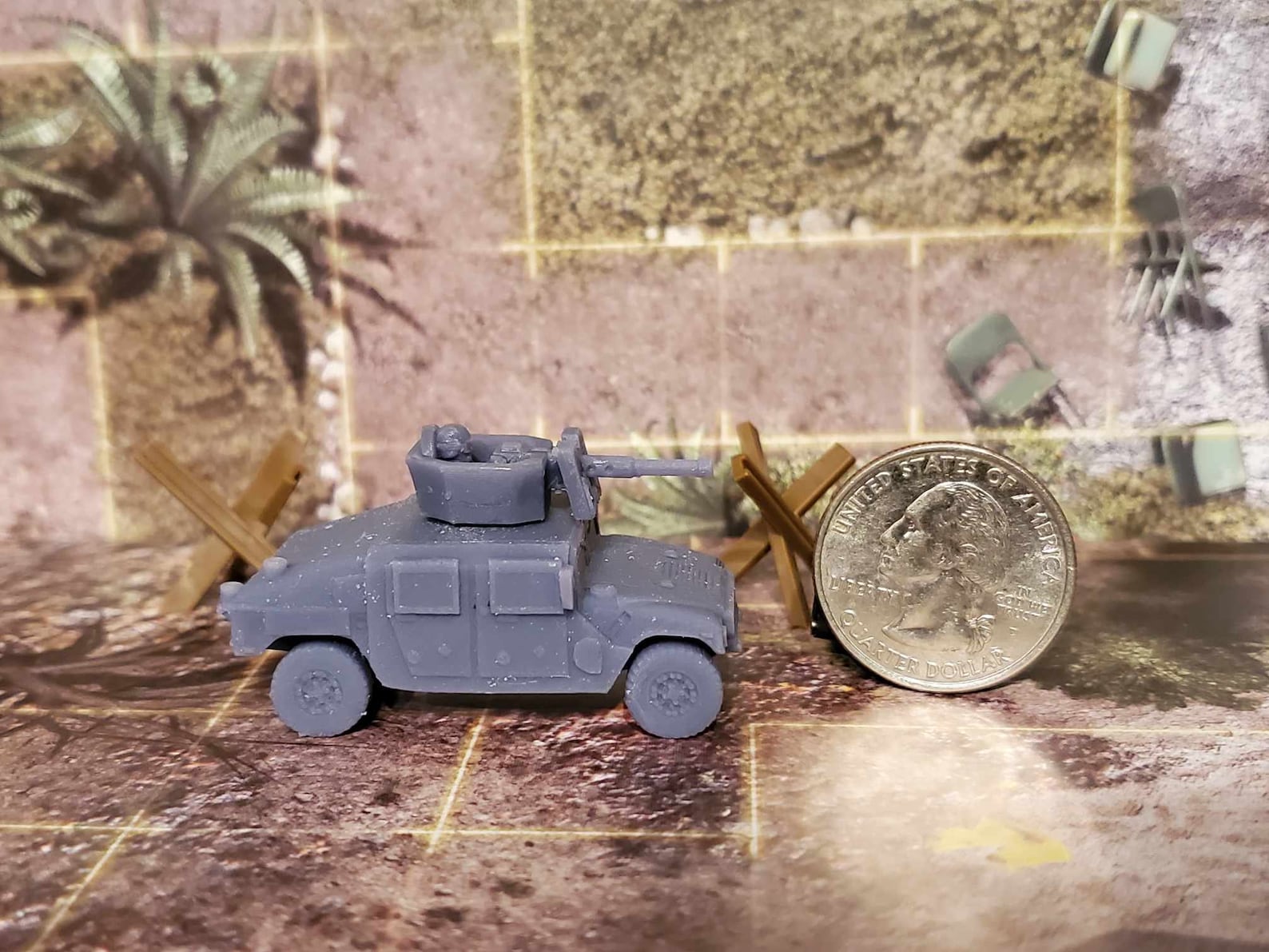 HMMWV US Frag Kit With 3 Turrets and 1 Hatch Vehicle, 3D Resin Printed ...