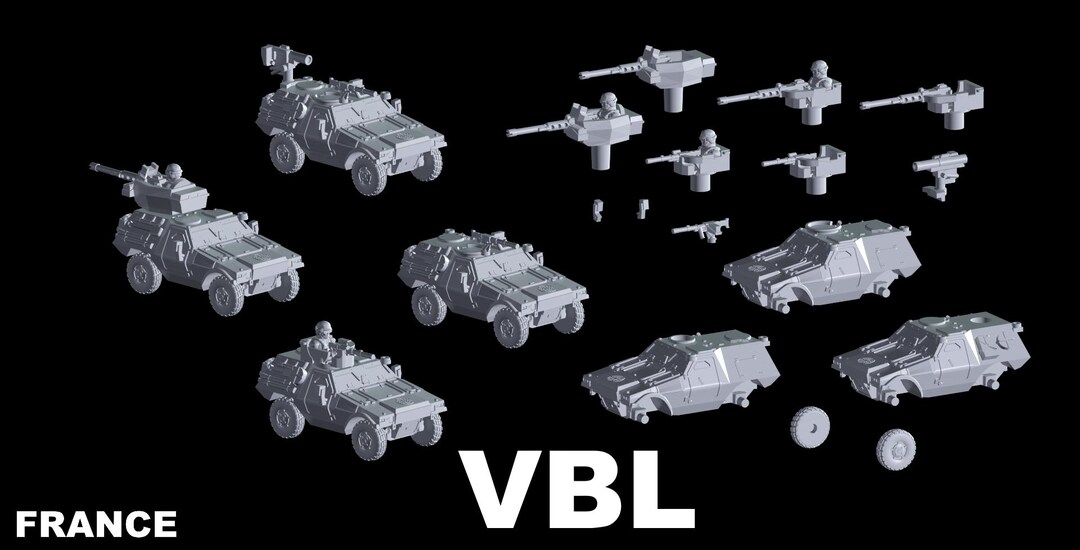VBL French Recon Vehicles 3D Resin Printed Near Modern War Flames of ...