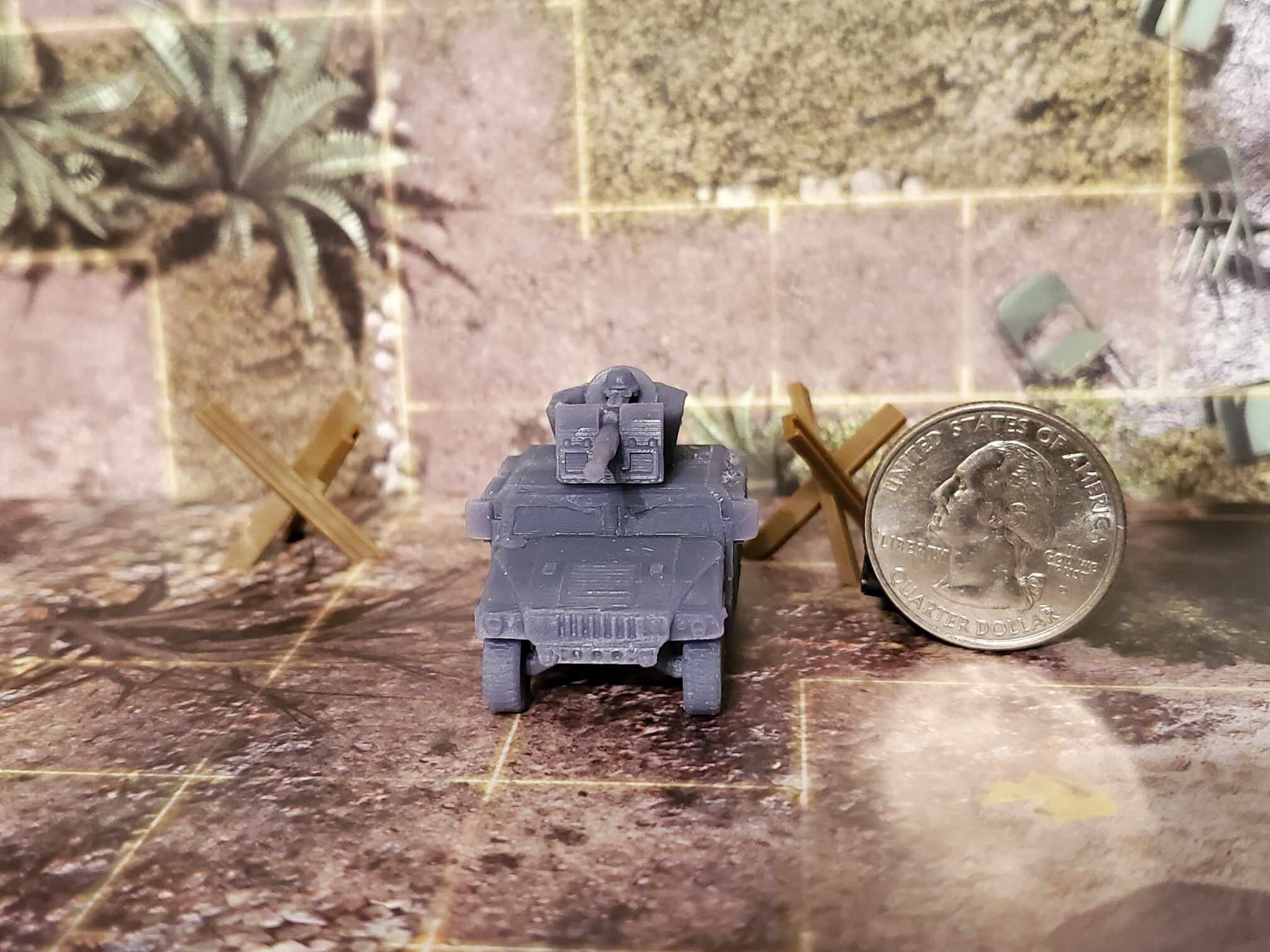 HMMWV US Frag Kit With 3 Turrets and 1 Hatch Vehicle 1/100 Scale, 3D ...