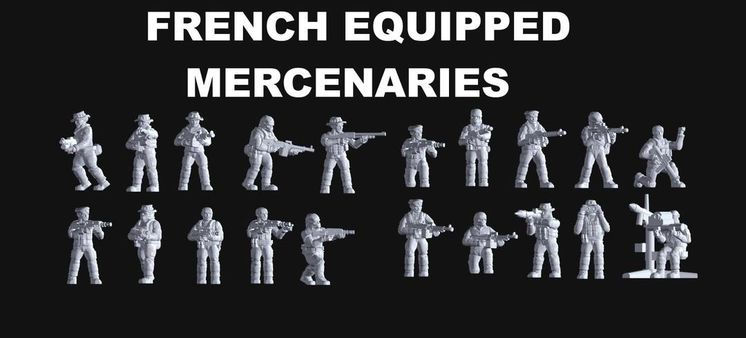 French Mercenary Miniatures 1/72 and 1/100 Scale Near Modern War Flames ...