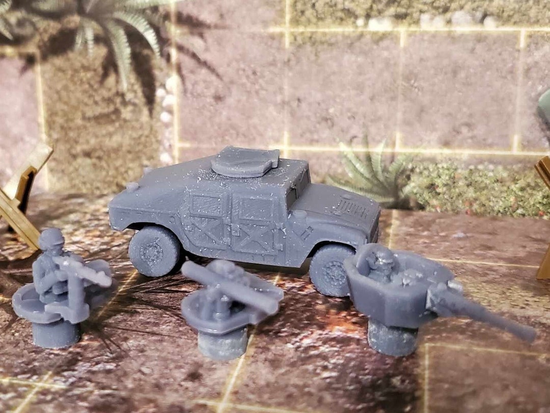 HMMWV US Light Skin With 3 Turrets and 1 Hatch Vehicle, 3D Resin ...