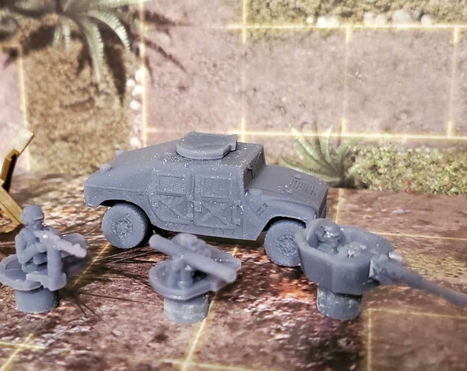 HMMWV US Light Skin With 3 Turrets and 1 Hatch Vehicle 1/72 and 1/100 ...