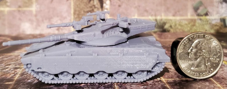 Merkava MK2 Tank 1/100 Scale, 3D Resin Printed Near Modern War Flames ...