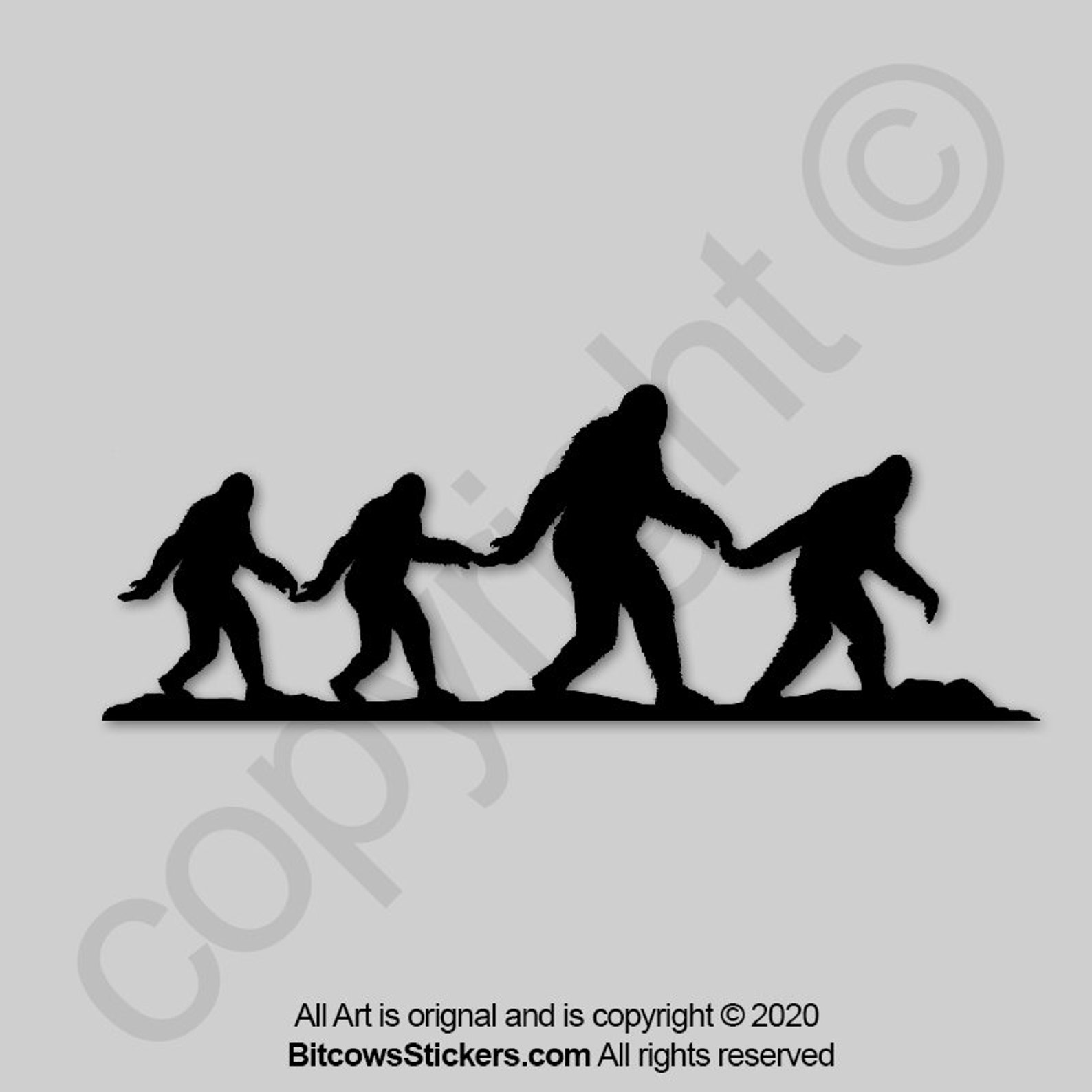 Bigfoot Family Windshield Decal Wrangler Bigfoot Sasquatch - Etsy