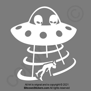 UFO Alien Female Abduction Windshield Decal Wrangler Space Sticker - Etsy