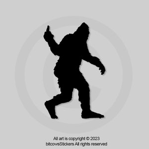 Bigfoot Middle Finger, Sasquatch, Yeti, Walking Vinyl Decal, Window ...