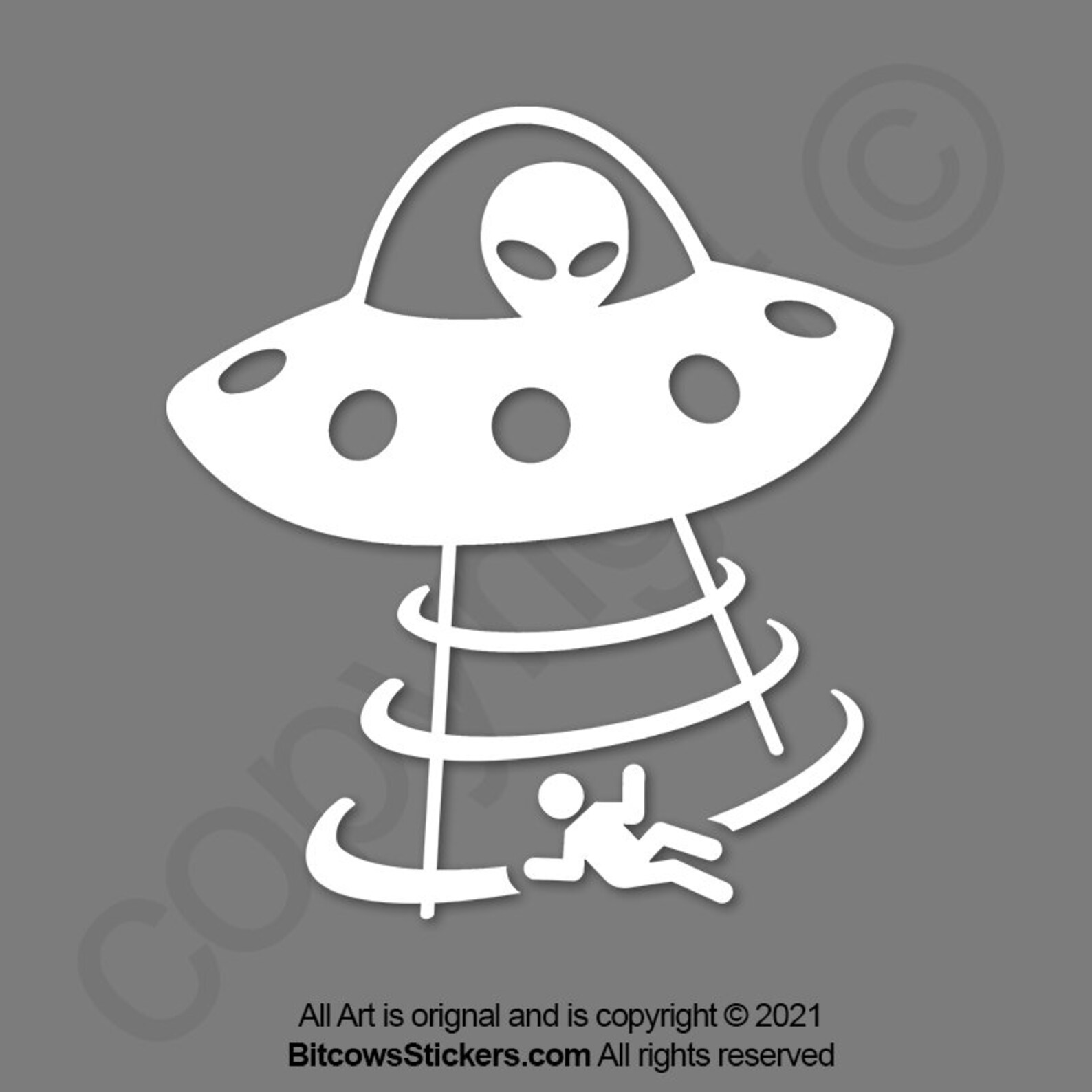 UFO Alien Abduction Windshield Decal Wrangler Space Easter Egg - Etsy