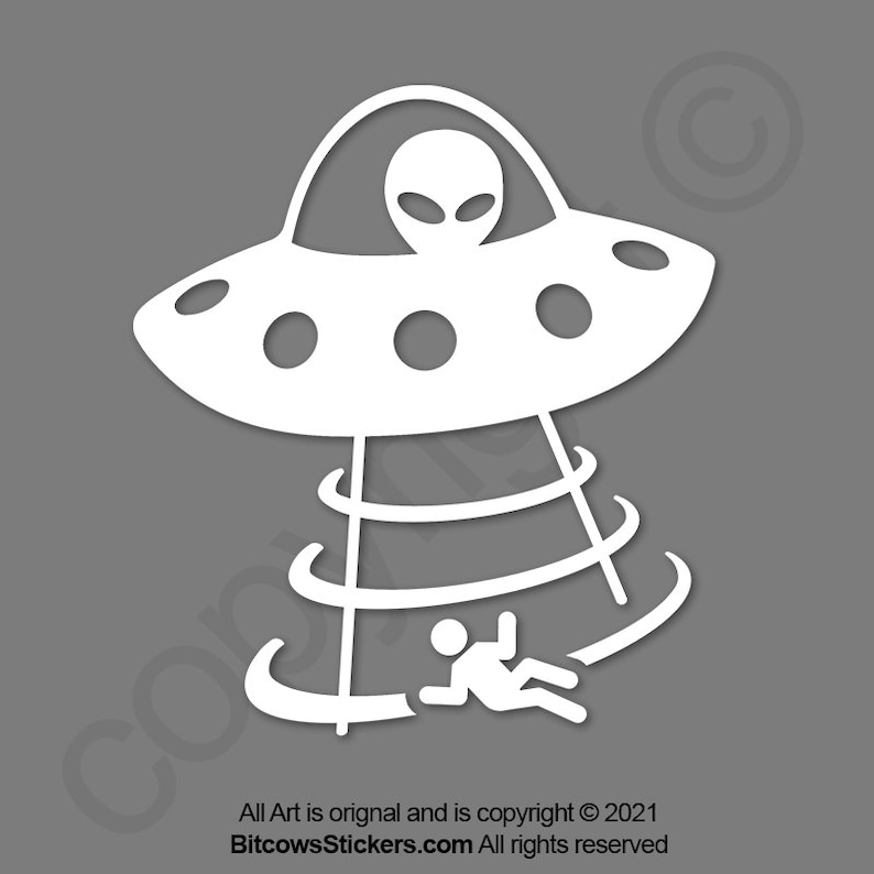 UFO Alien Abduction Windshield Decal Wrangler Space Easter Egg - Etsy