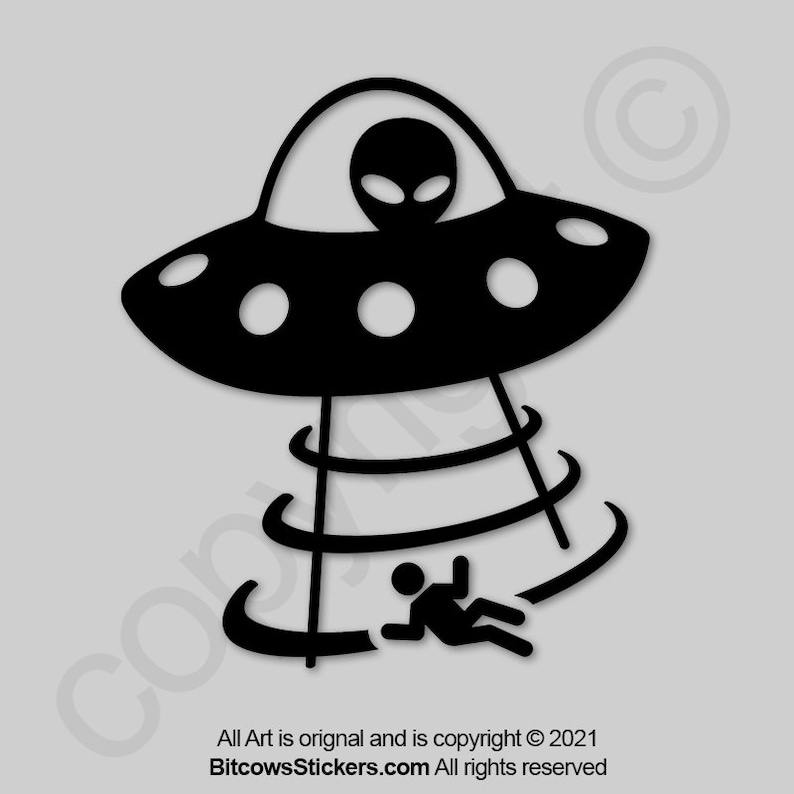 UFO Alien Abduction Windshield Decal Wrangler Space Easter Egg - Etsy