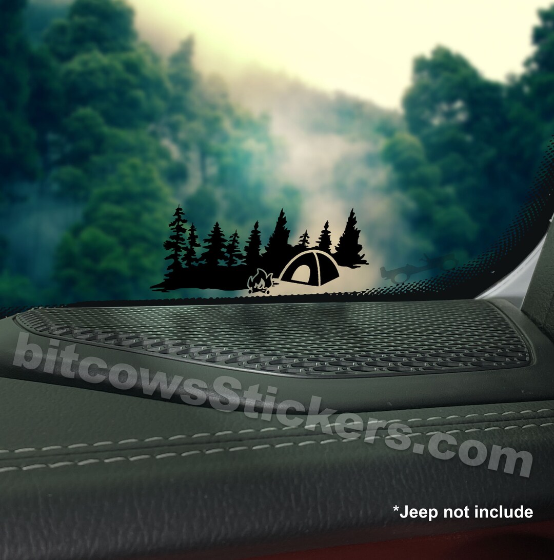 Camping Forrest of Pine Trees Vinyl Decal, Window Bumper Sticker Easter ...