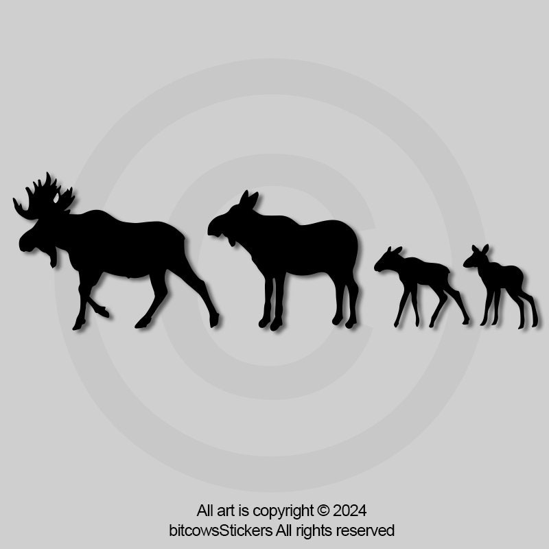 Moose Family Windshield Window Decal Sticker Easter Egg - Etsy