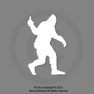 Bigfoot Middle Finger, Sasquatch, Yeti, Walking Vinyl Decal, Window ...