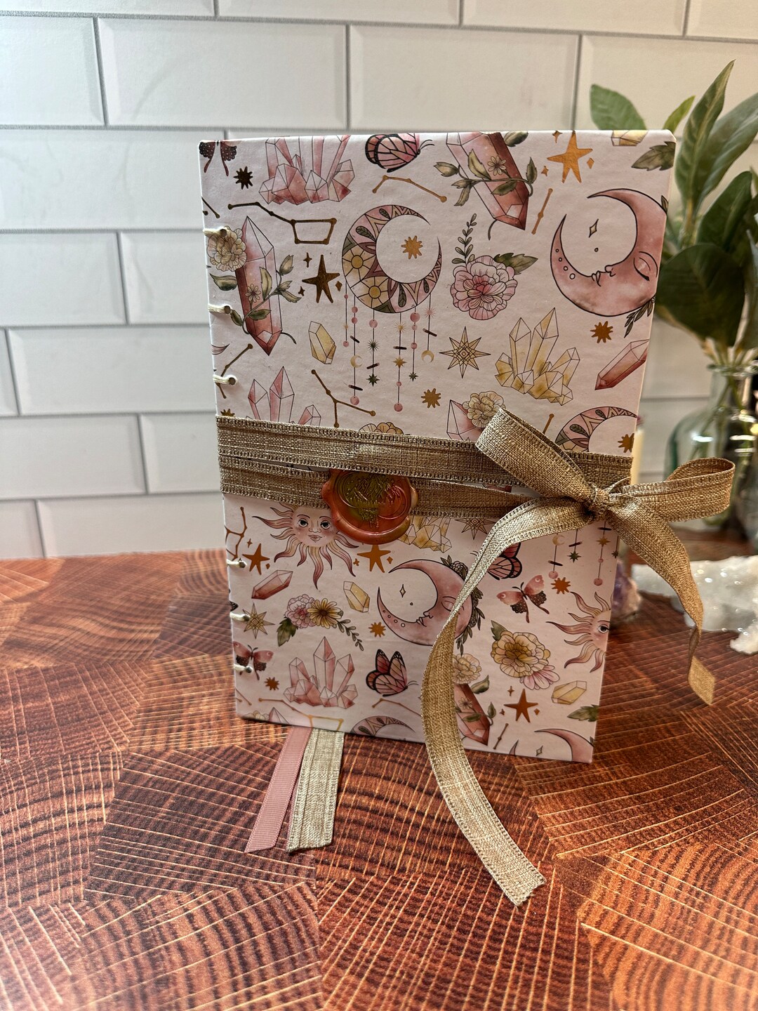 Journal: Moon Crystal Witch Vibe Handmade, Hardcover, Junk, Bojo ...