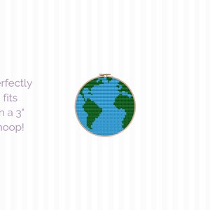 Earth Embroidery Pattern - This Beginner, Mini Cross Stitch Pattern is ...