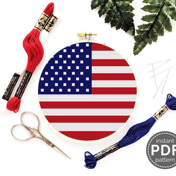 Cross Stitch Usa Flag Pattern - Etsy
