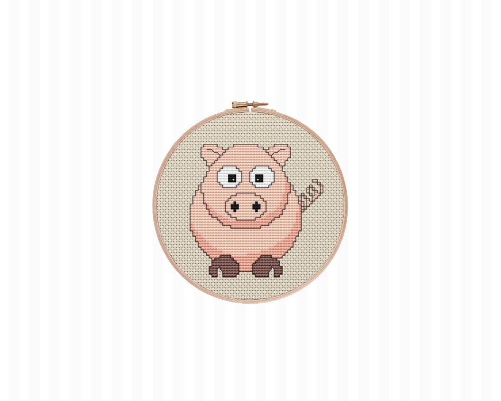 Pig Cross Stitch Pattern Beginner Cross Stitch Pattern Farm - Etsy