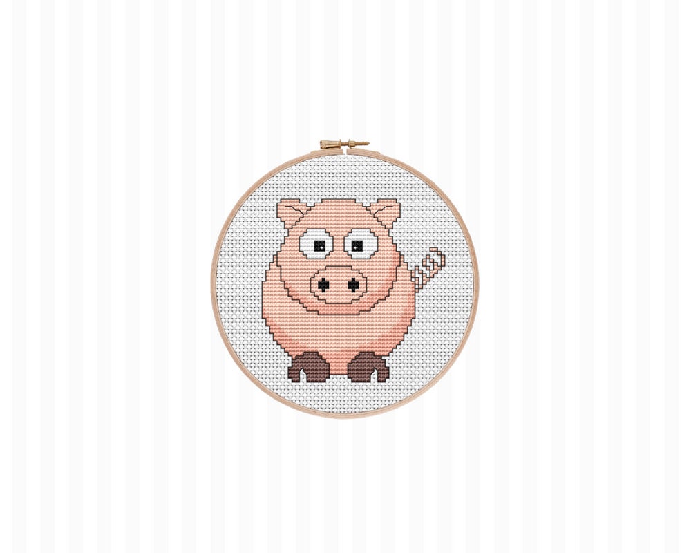 Pig Cross Stitch Pattern Beginner Cross Stitch Pattern Farm | Etsy