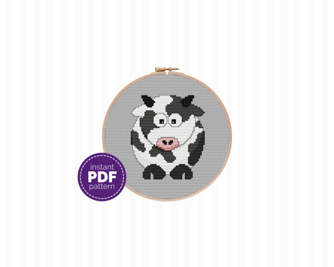 Cow Cross Stitch Pattern - This Cute Cow Embroidery Pattern is the ...