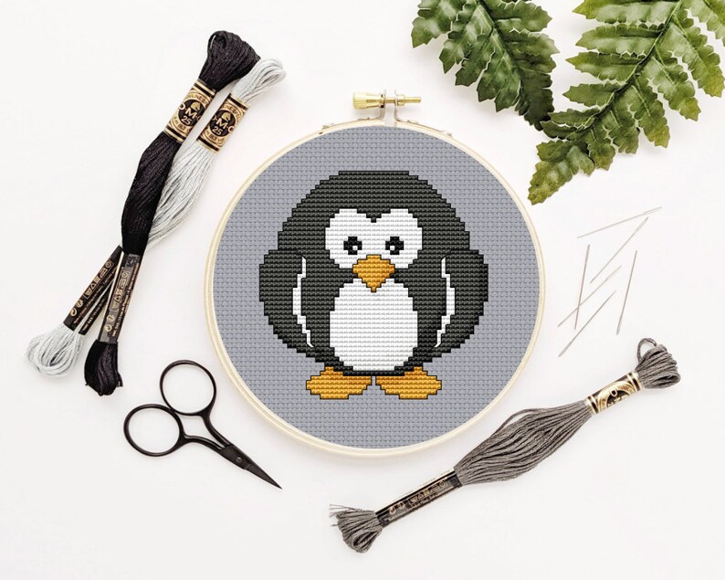 Cool Cross Stitch Penguin This Cute Little Penguin Cross - Etsy