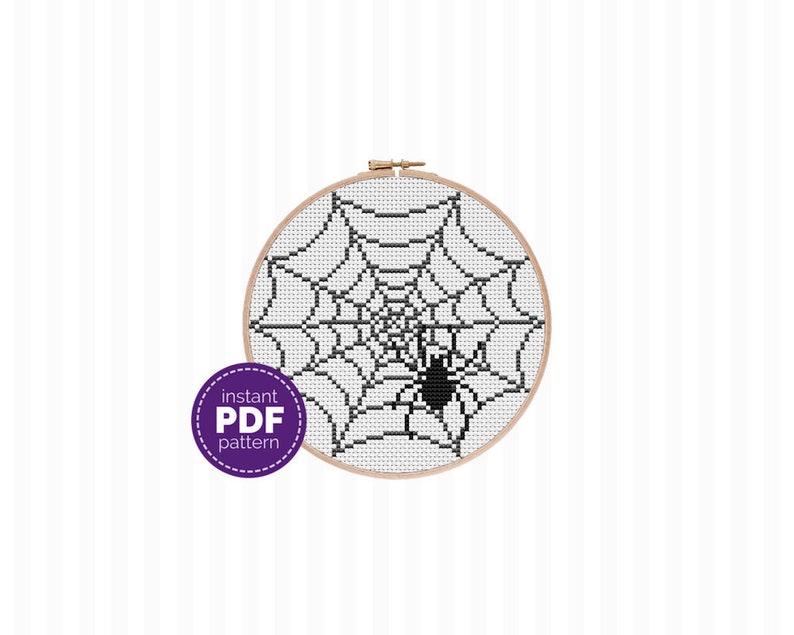 Spiderweb Cross Stitch Pattern Halloween Cross Stitch Pattern | Etsy