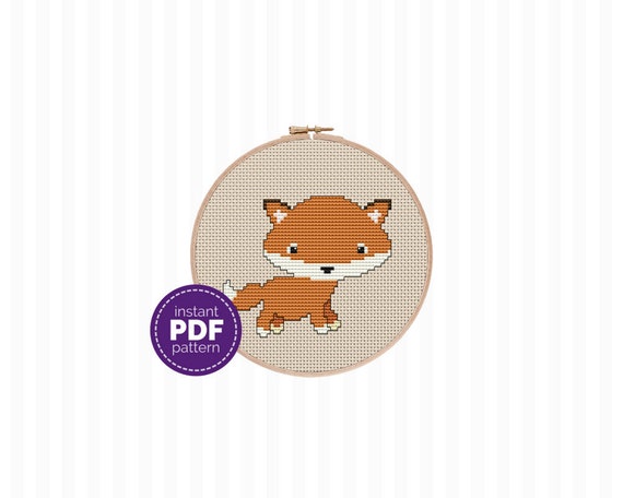 Fox Cross Stitch Pattern Cute Cross Stitch Simple Pattern | Etsy
