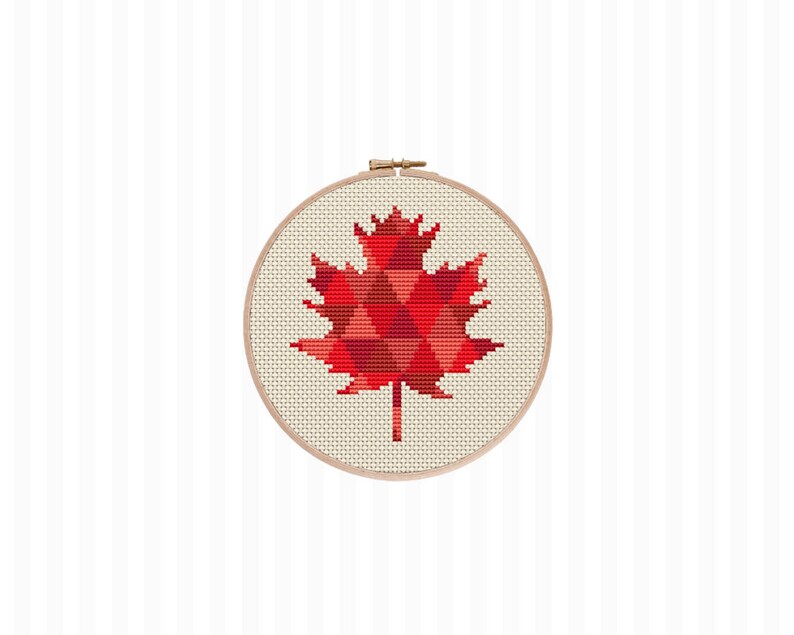 Red Maple Leaf Cross Stitch Pattern Autumn Colors Cross Stitch | Etsy