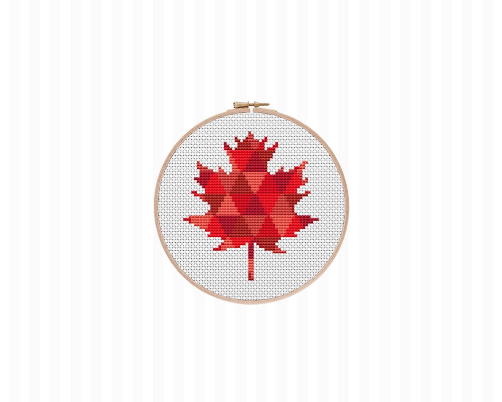 Red Maple Leaf Cross Stitch Pattern Autumn Colors Cross Stitch | Etsy
