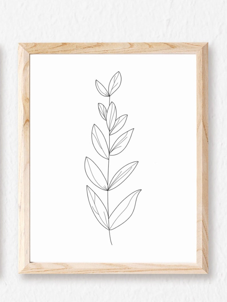 Botanical Print Set Printable Greenery Drawings Botanical - Etsy