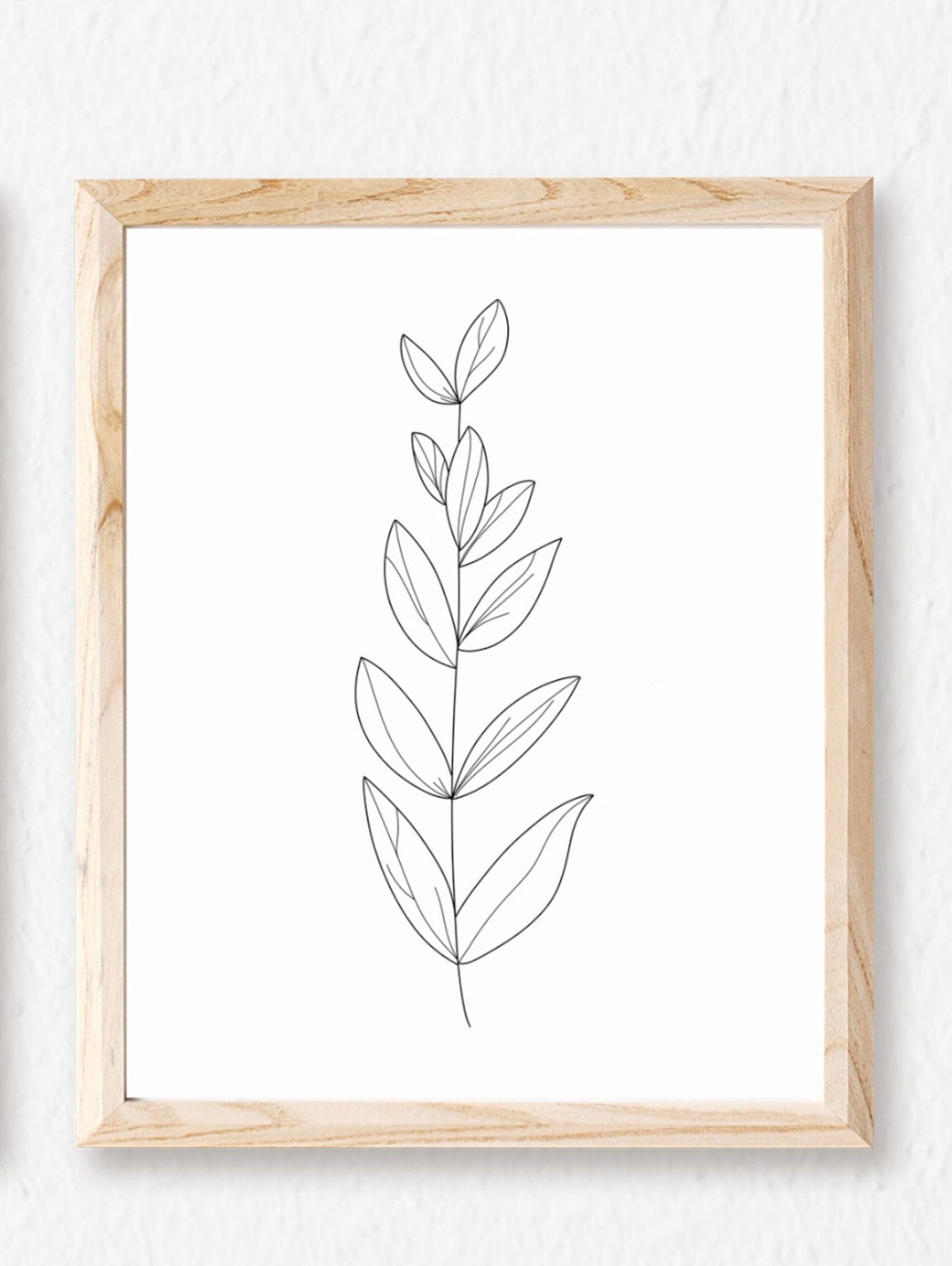 Botanical Print Set Printable Greenery Drawings Botanical | Etsy