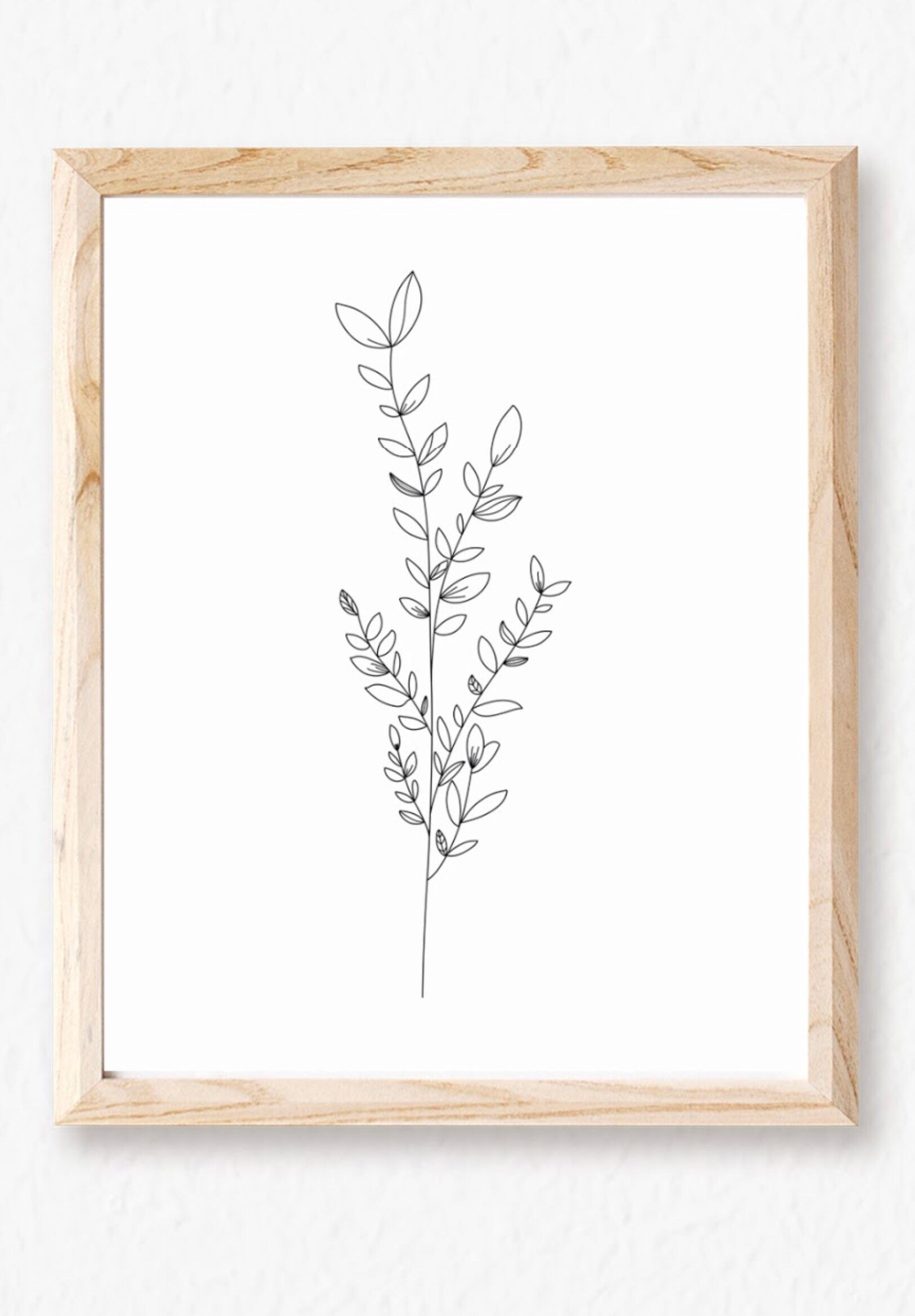 Botanical Print Set Printable Greenery Drawings Botanical - Etsy