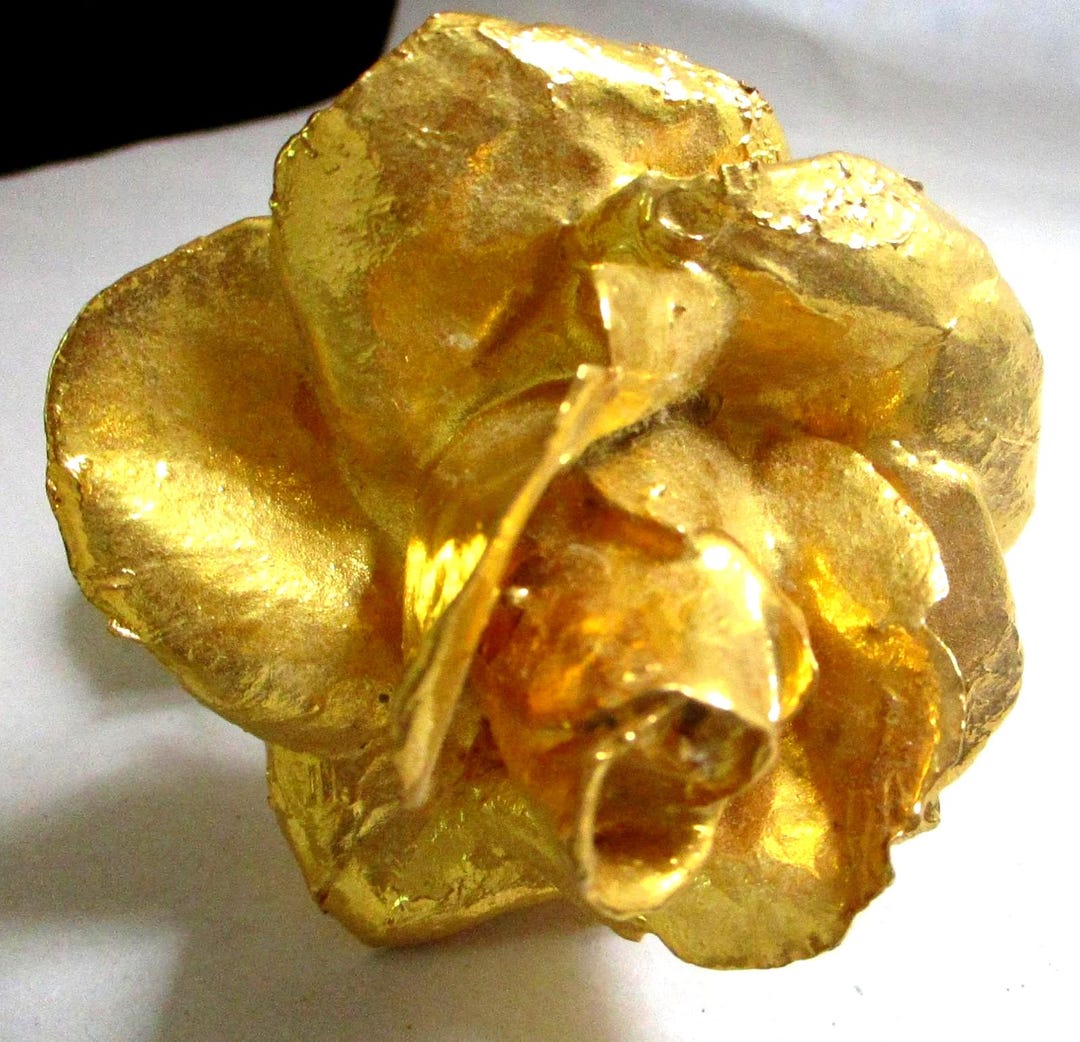 Gold Plated Rose, Long Stem Floral Decor, 11" - Etsy