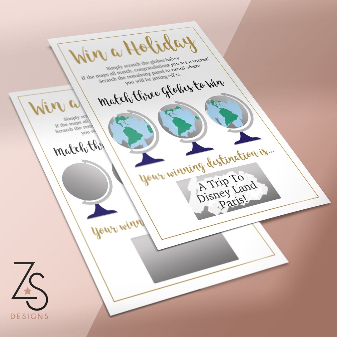 Holiday Trip Scratch Reveal Scratch Card - Personalised to Your ...