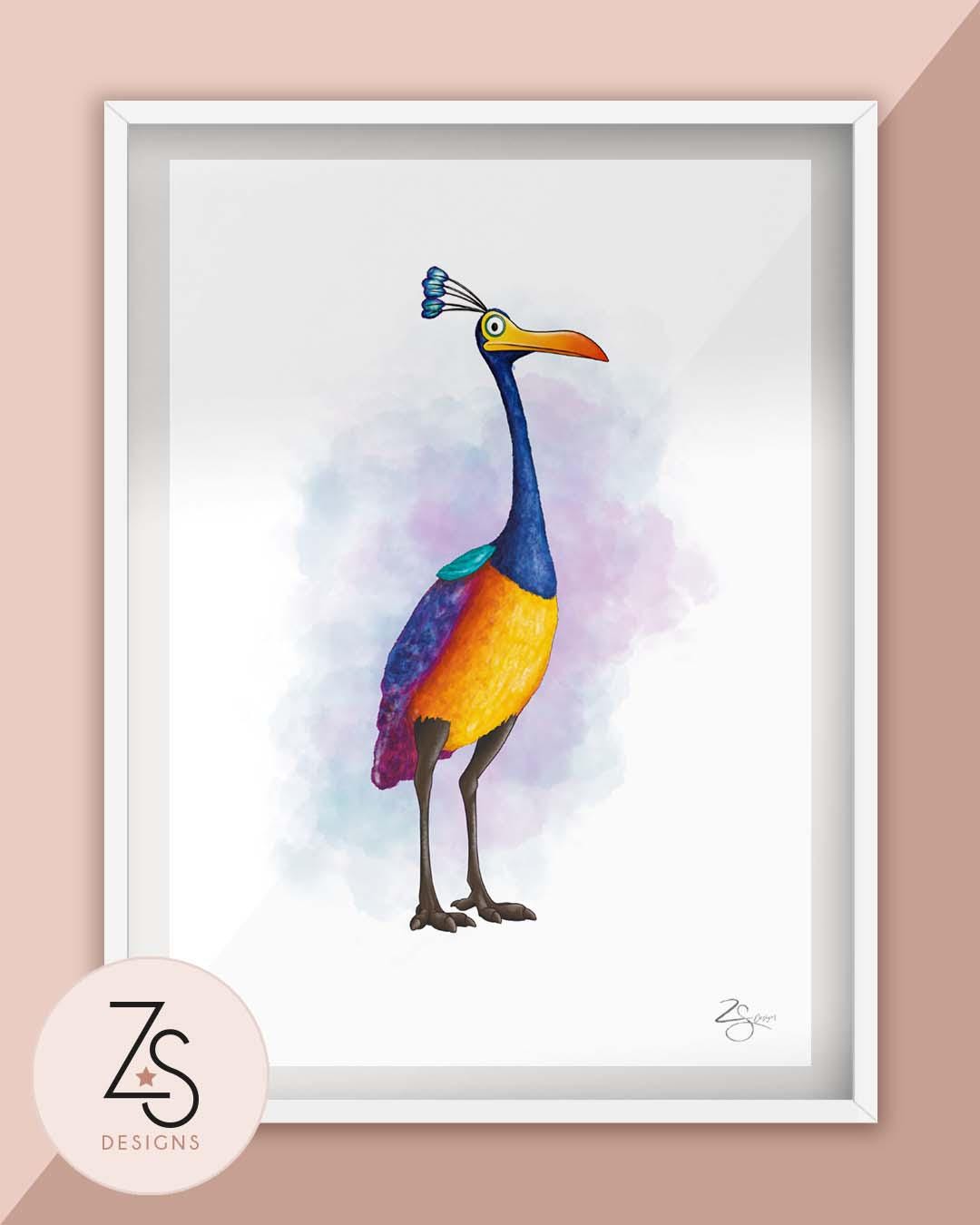 Kevin Bird up Illustration Print - Etsy