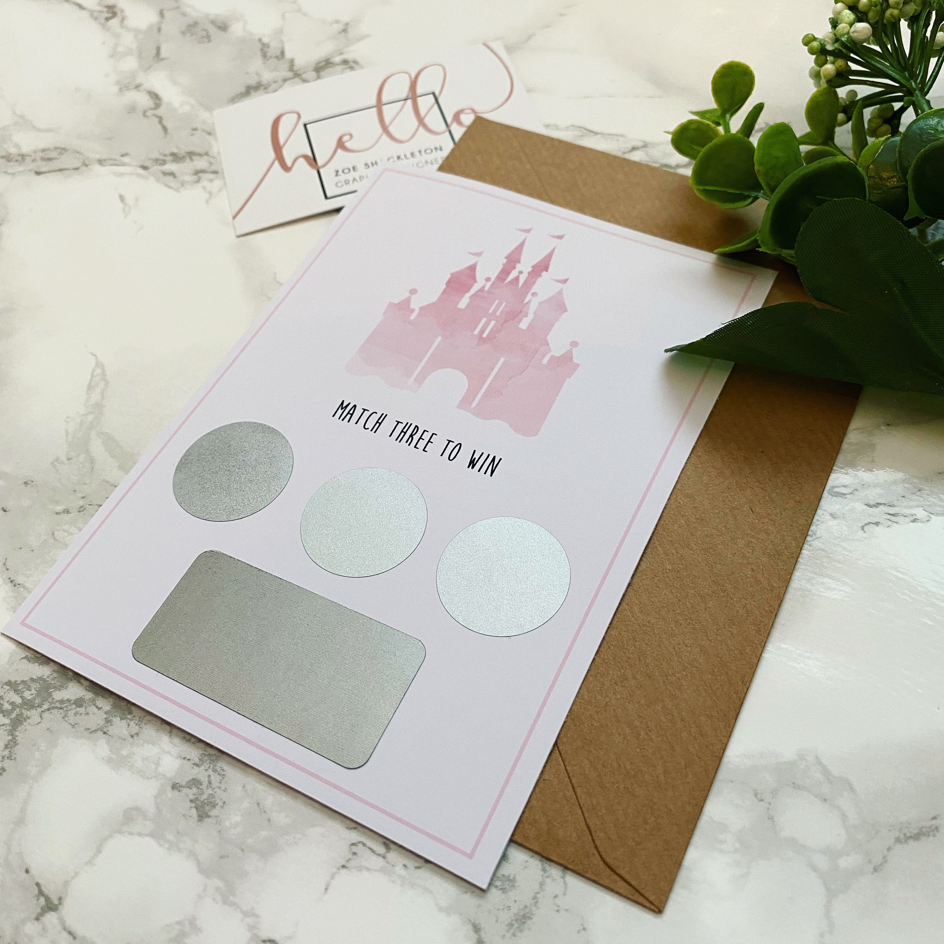 Disney Castle Scratch Reveal Card Match 3 to Win or 4 the - Etsy