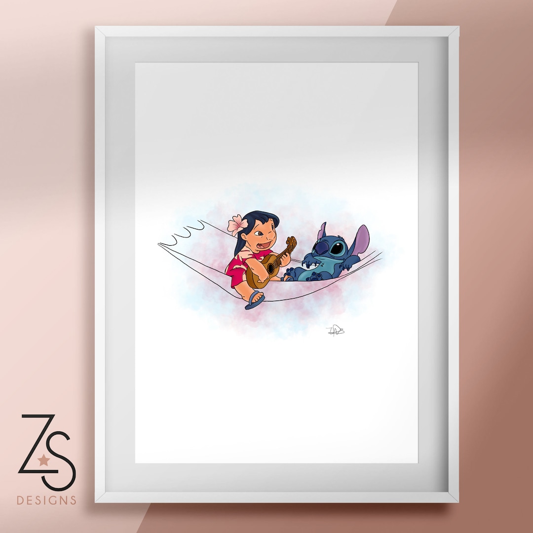 Disney - Lilo and Stitch Illustration Print - A5 A4 or A3 - Etsy
