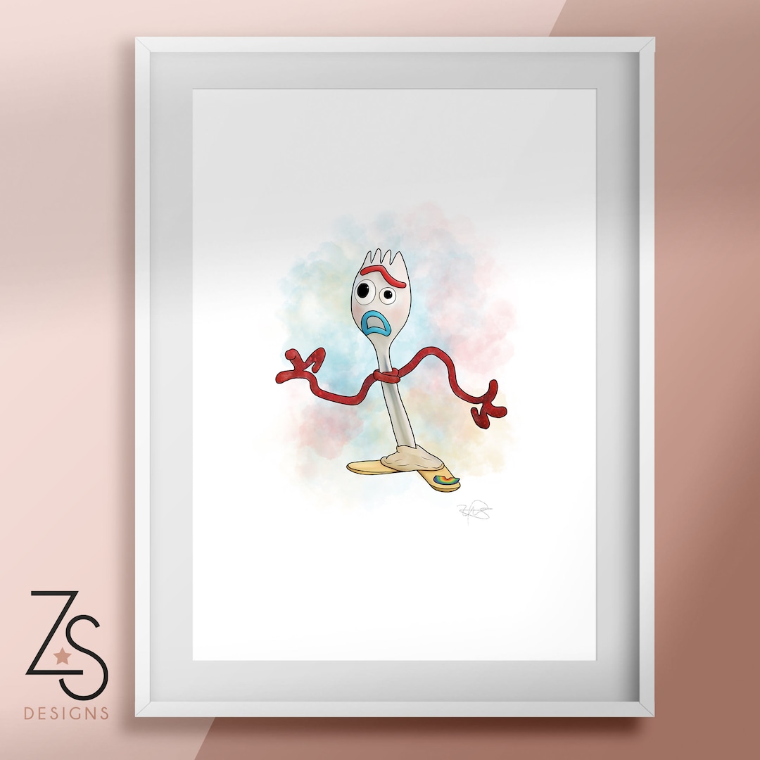 Toy Story Trash Forky Spork Illustration Print - Etsy