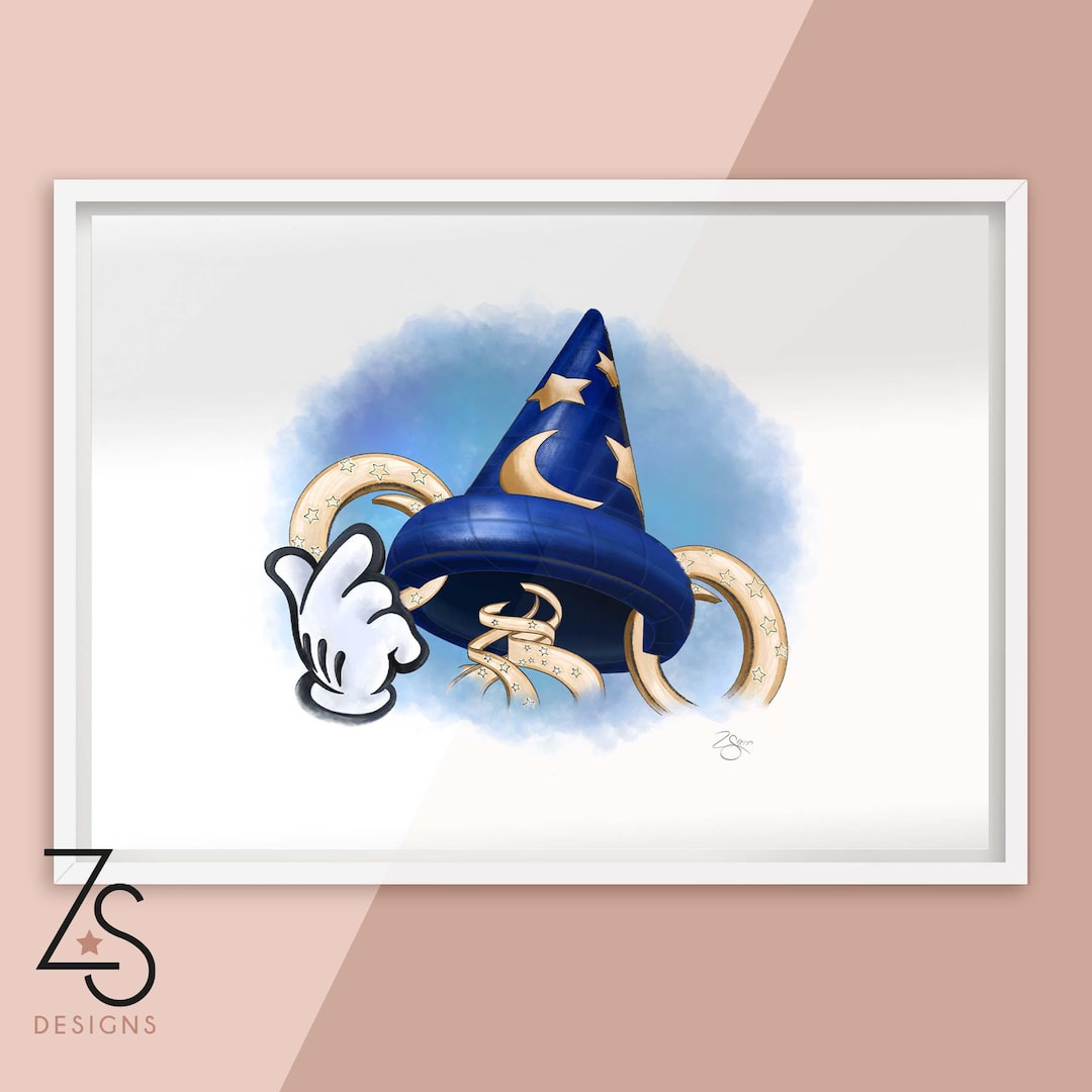 Nostalgia Disney Studios Park Mickey Mouse Sorcerers Hat Illustration ...