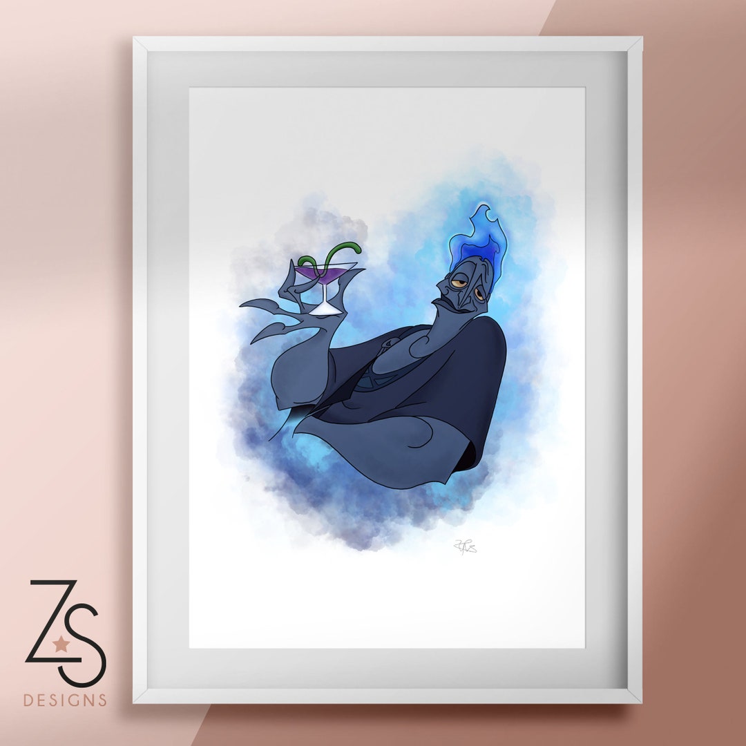 Disney Inspired Hercules - Hades - Sassy With a Cocktail - Illustration ...