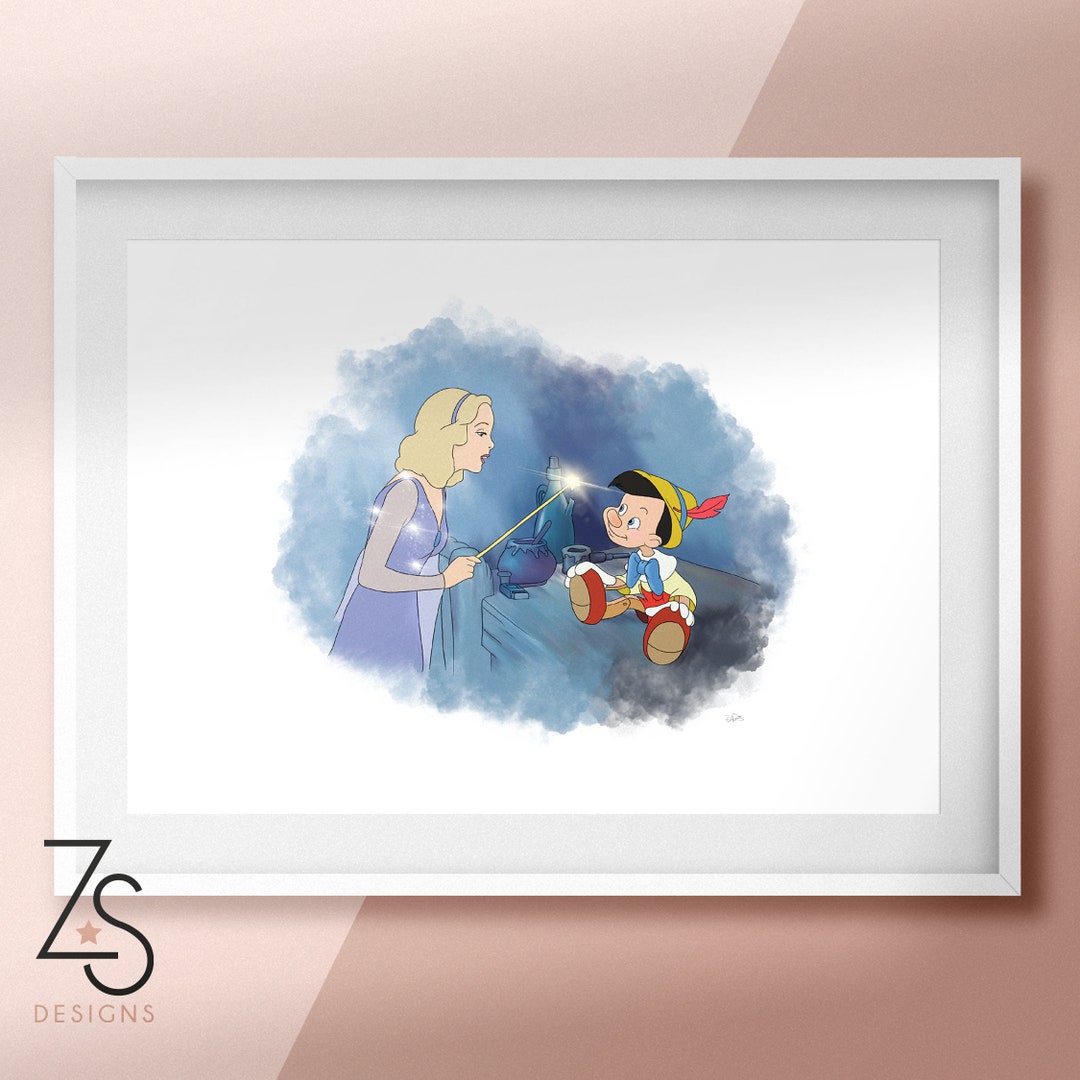 Impresión con ilustración de la Hada Madrina de Pinocho de Disney ...
