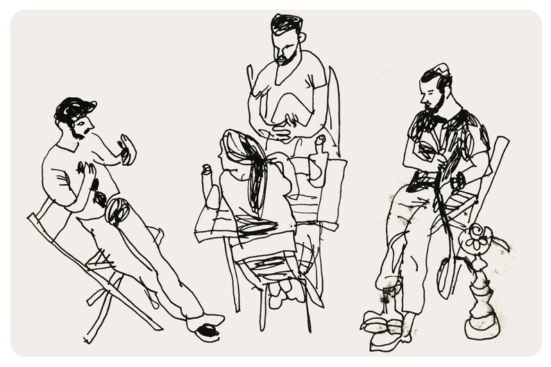 Illustrated Postcards (set of 4), People Art Sketch, Stationary Art ...