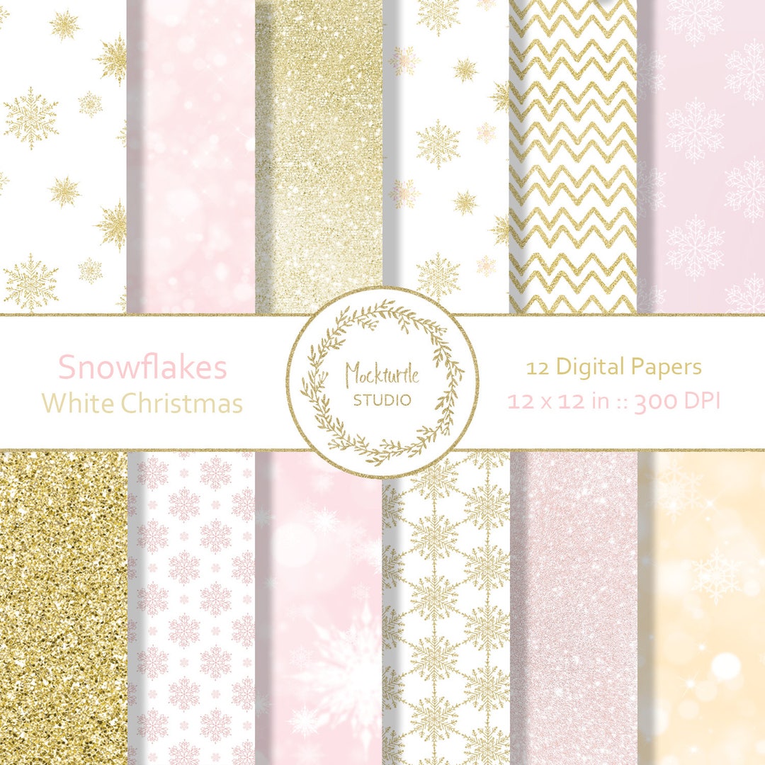 Snowflake Digital Paper - Snowflake Clipart, Scrapbook Paper, Christmas ...