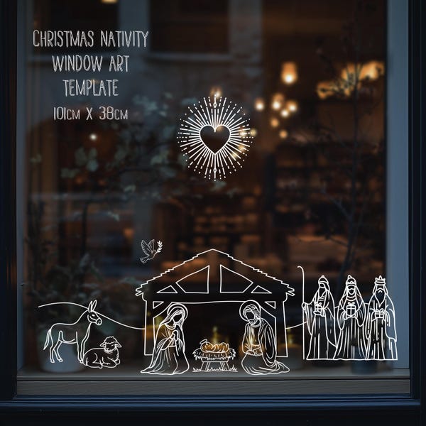 Nativity Scene Large Window Cling - Etsy
