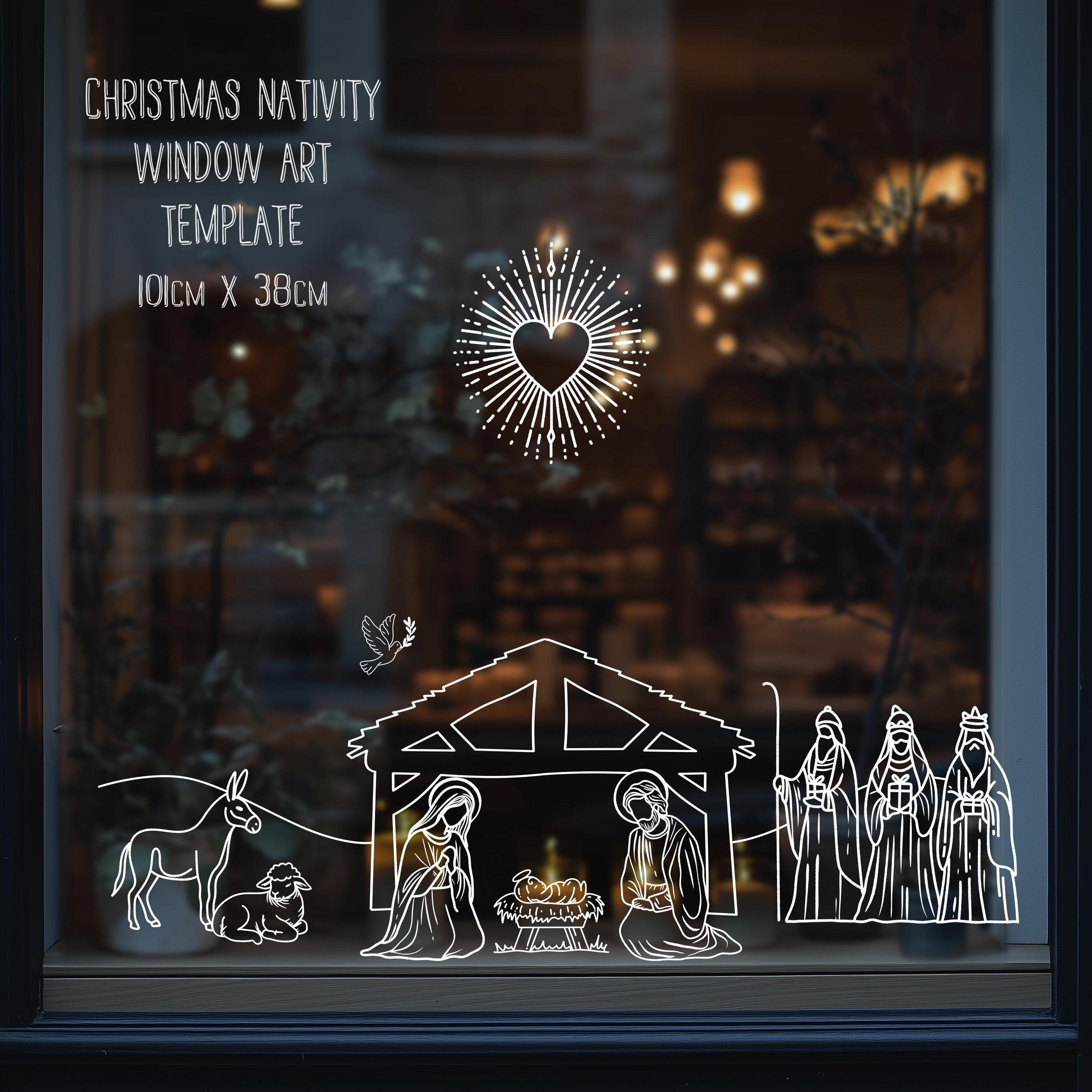 Christmas Window Painting Light Stencil