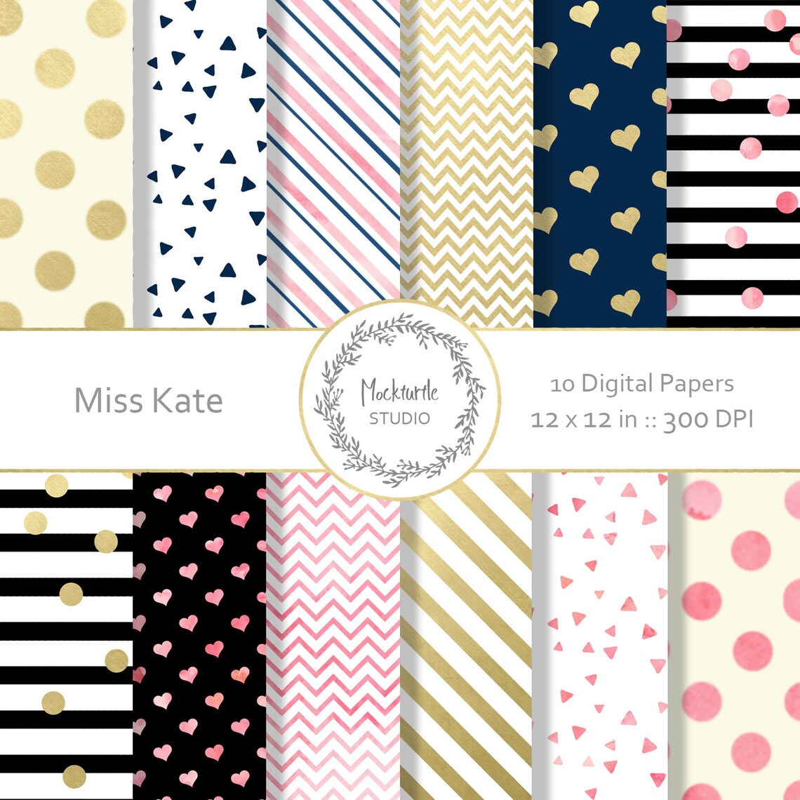 Modern Chic Digital Paper Chic Clipart Chic Clip Art - Etsy