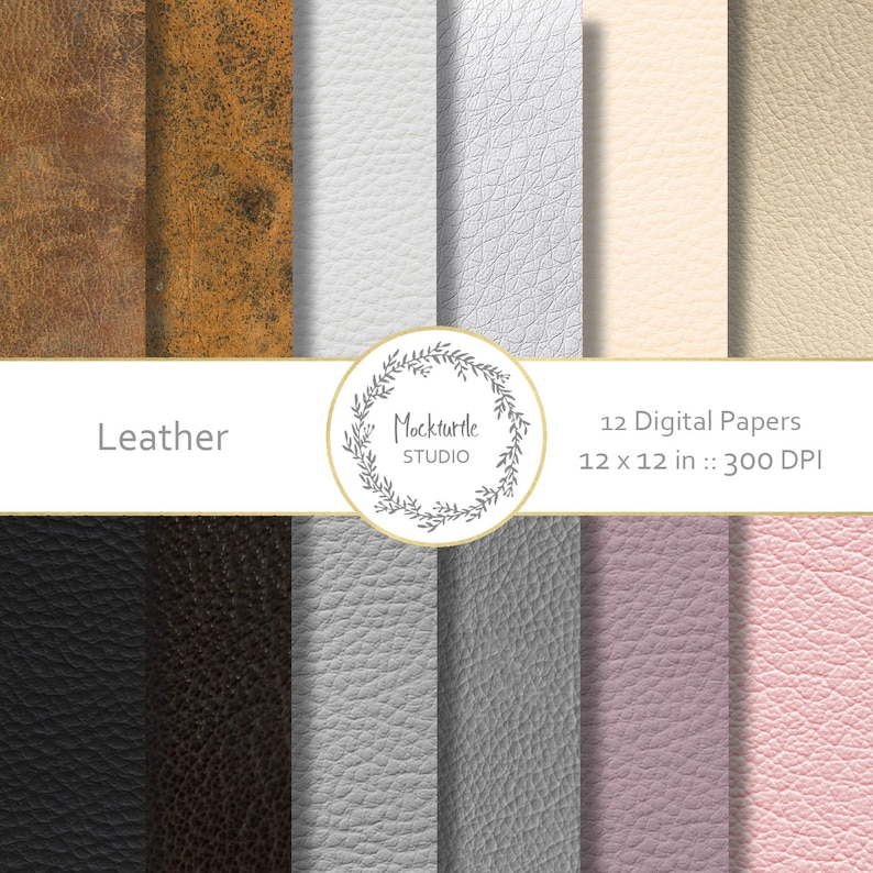 Leather digital paper Leather clipart Scrapbook paper | Etsy