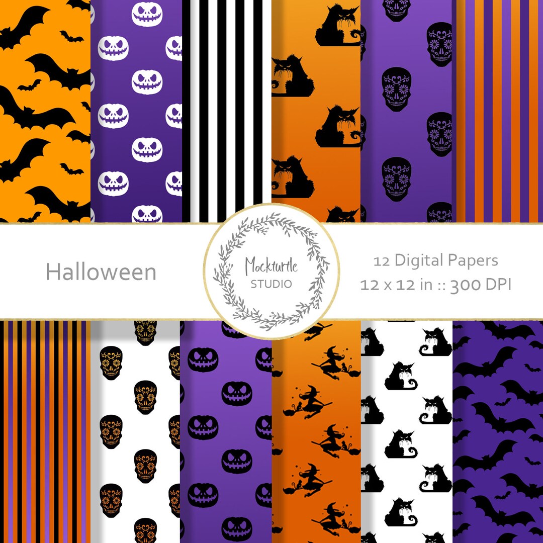 Halloween Digital Paper - Halloween Clipart - Scrapbook Paper ...