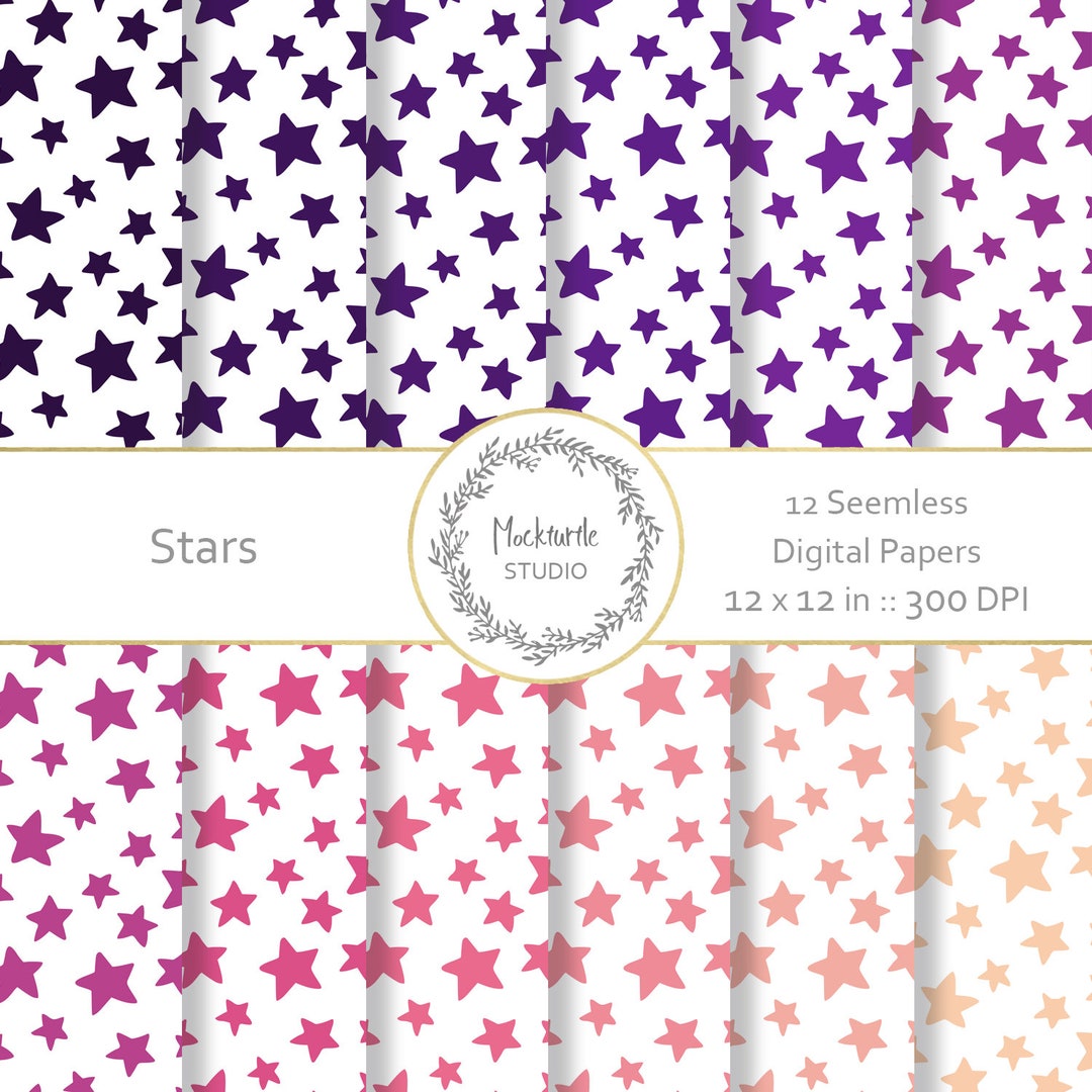 Star Digital Paper - Star Clipart - Scrapbook Paper, Star Seemless ...