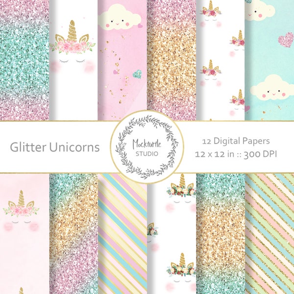 Unicorn Digital Paper - Etsy
