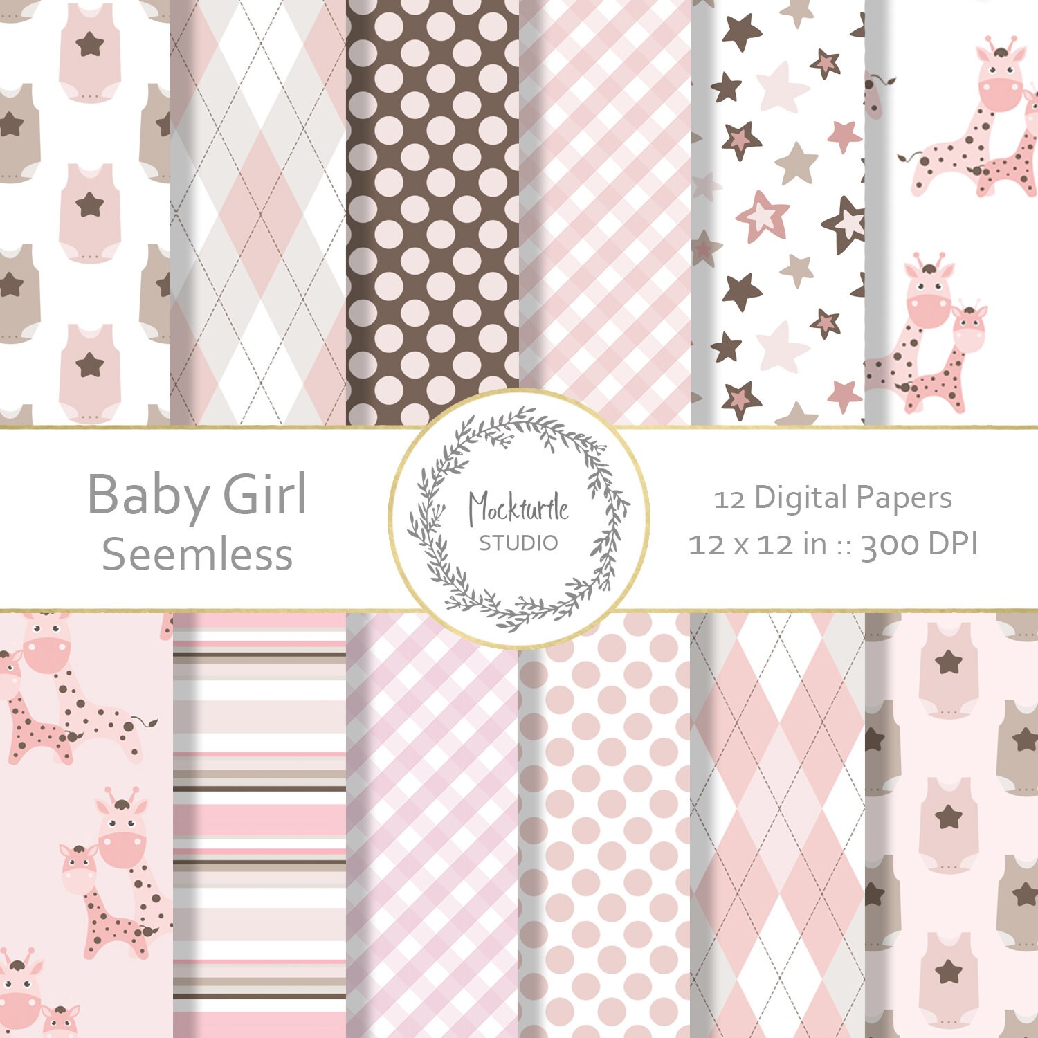 Baby Girl Digital Paper Baby Girl Clipart Scrapbook Paper - Etsy UK