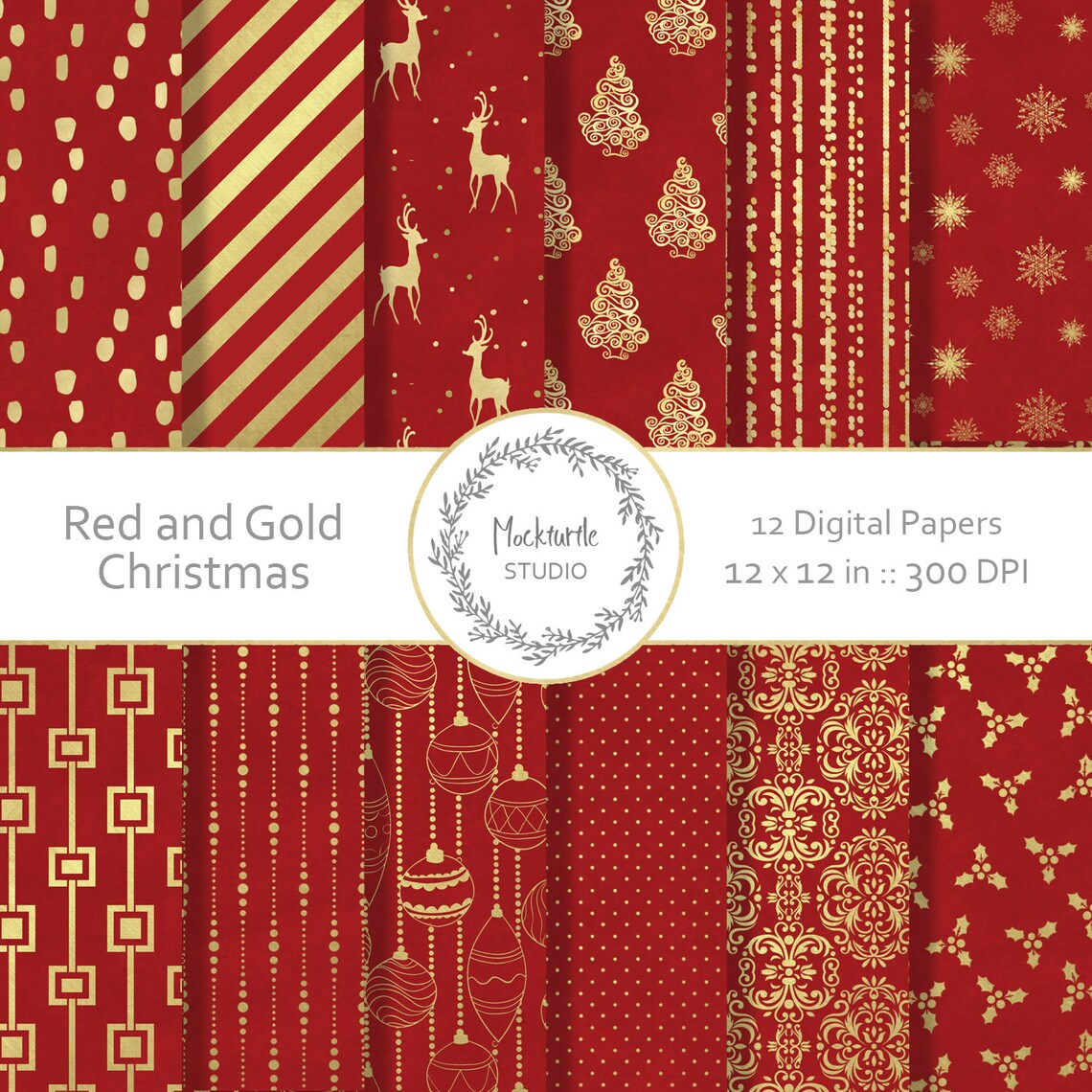 Christmas Digital Paper - Christmas Clipart - Scrapbook Paper ...